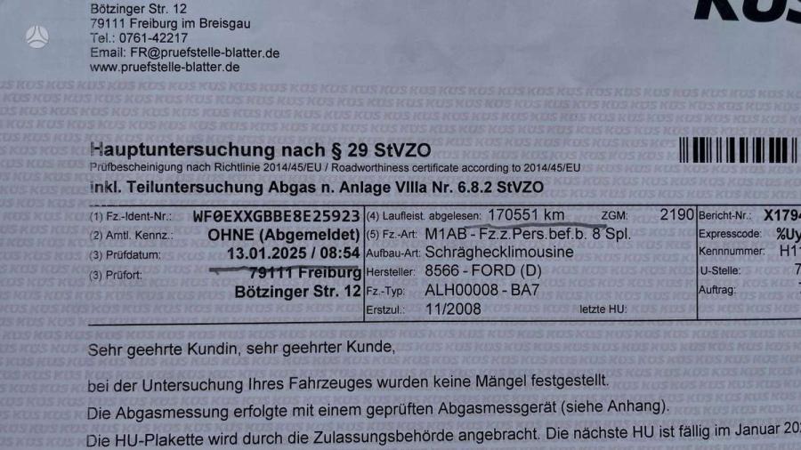 Grey Ford Mondeo 2008 in Telschi, with an engine capacity of 2.00 L and mileage of 184 thousand km for 2300 €, photo 19 on AUTOMOTO.COM.LV