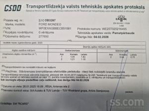 Серый Форд Мондео 2012 в Рига, объемом двигателя 1.60 л и пробегом 277 тыс. км за 3000 €, фото 24 на AUTOMOTO.COM.LV