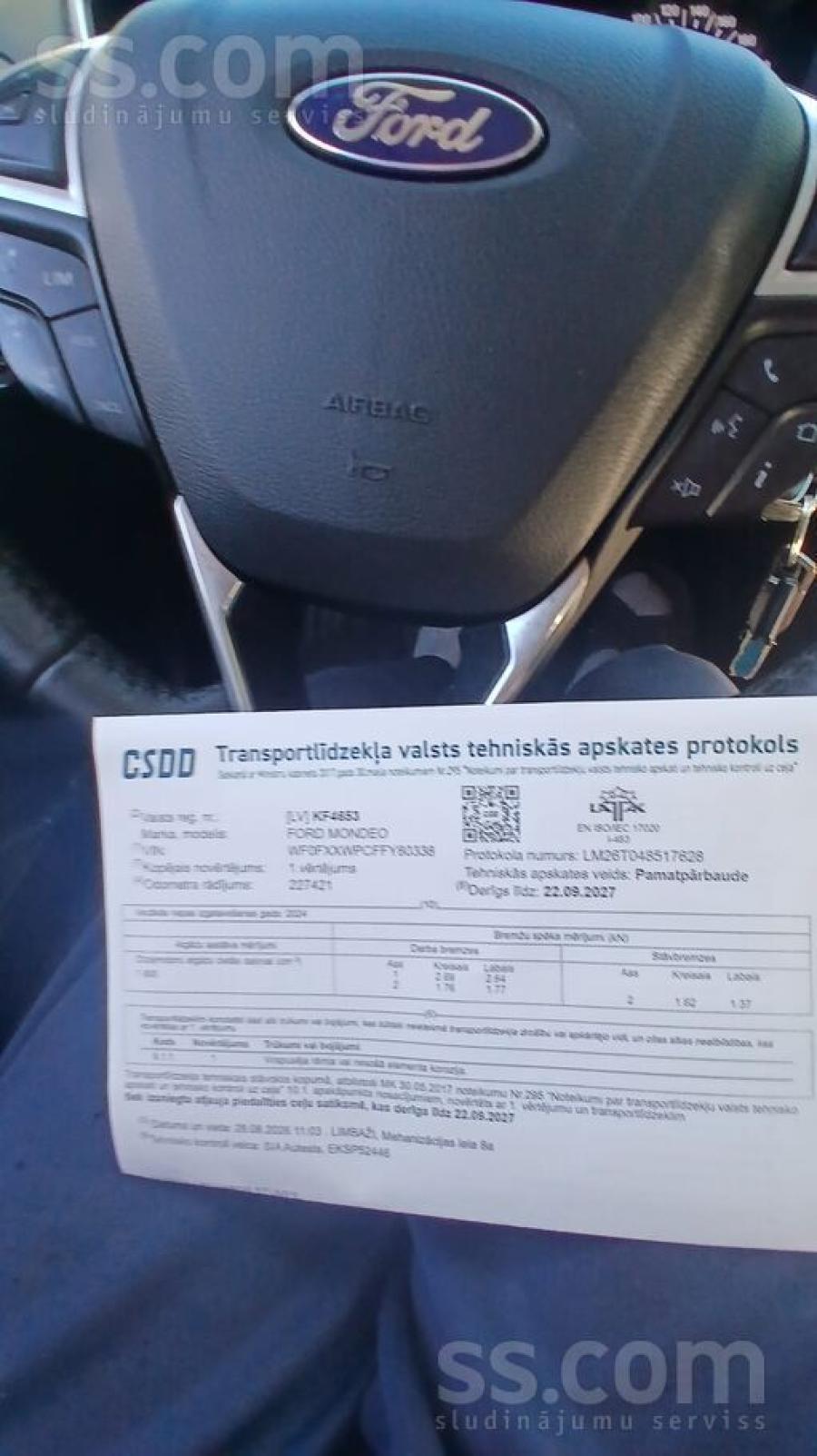 Grey Ford Mondeo 2015 in Riga, with an engine capacity of 1.50 L and mileage of 230 thousand km for 3999 €, photo 4 on AUTOMOTO.COM.LV