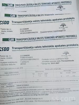 Форд Мондео 2002 в Елгава, объемом двигателя 2.00 л и пробегом 268 тыс. км за 1500 €, фото 8 на AUTOMOTO.COM.LV
