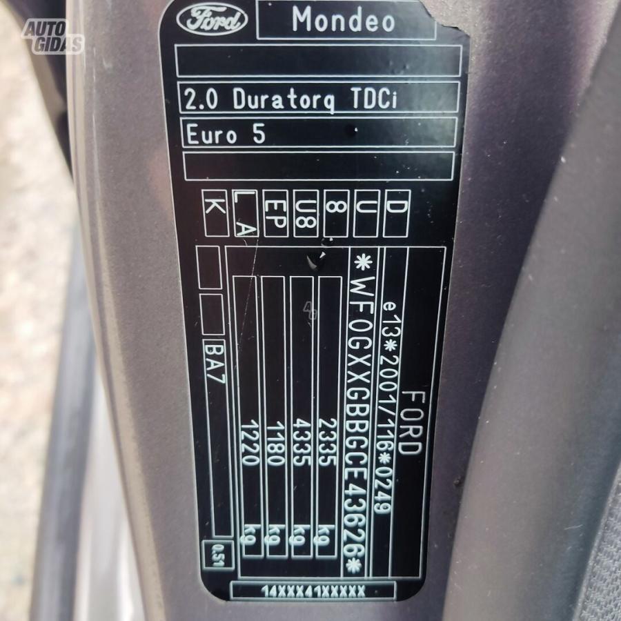 Ford Mondeo 2012 in Vilnius, with an engine capacity of 2.00 L and mileage of 260 thousand km for 3500 €, photo 20 on AUTOMOTO.COM.LV