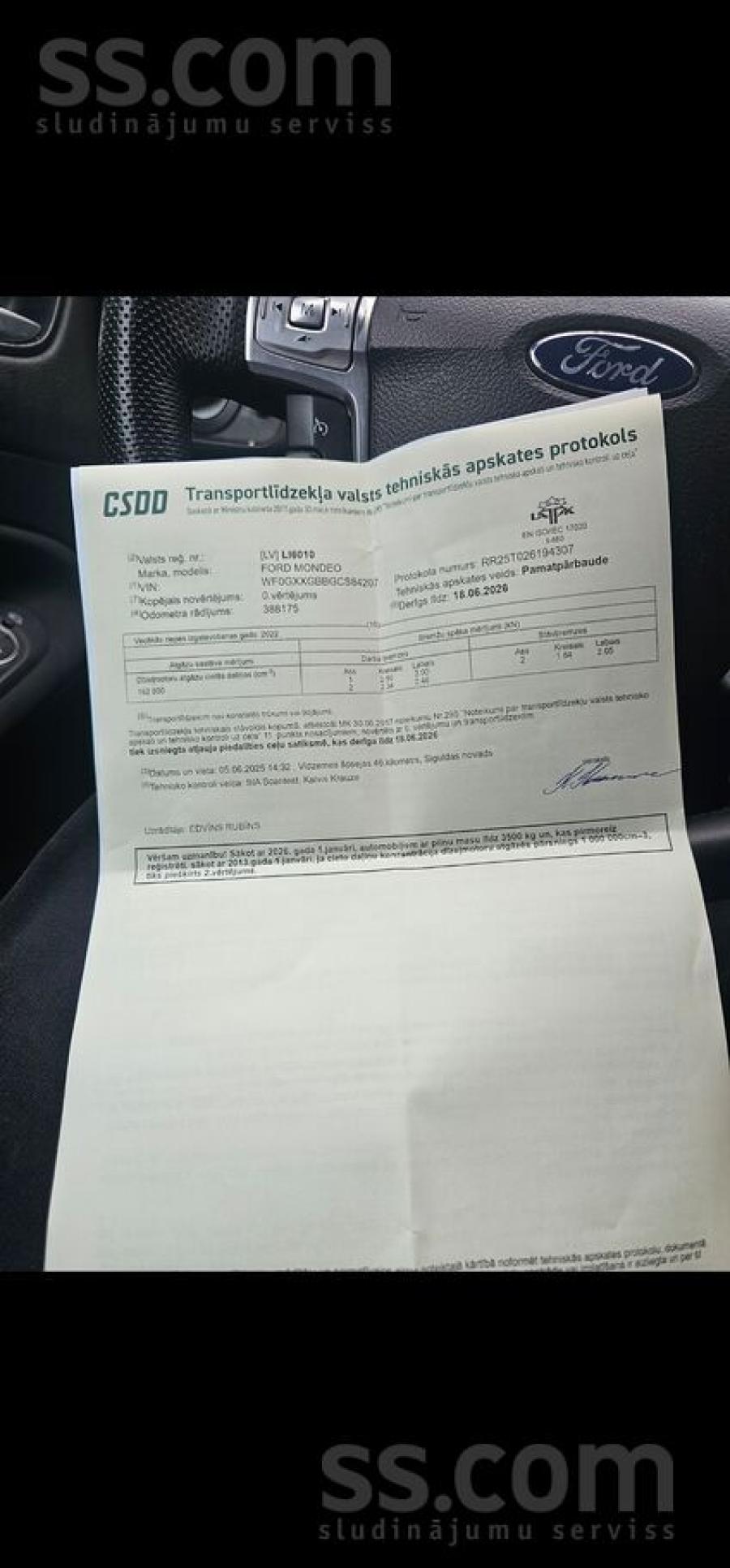 Balts Ford Mondeo 2013 Rīga, ar dzinēja tilpumu 2.20 L un nobraukumu 401 tūkst. km par 5350 €, foto 11 vietnē AUTOMOTO.COM.LV
