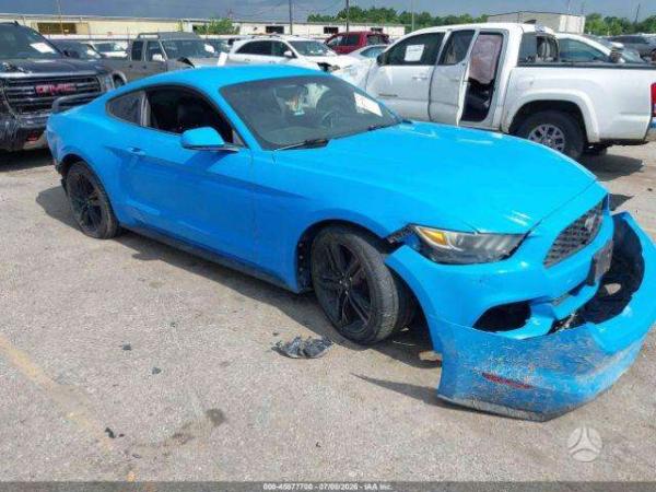 Ford Mustang 2016 in Klaipeda on AUTOMOTO.COM.LV Blue Ford Mustang 2016 in Klaipeda, with an engine capacity of 2.30 L and mileage of 81 thousand km for 7100 €, photo 1 on AUTOMOTO.COM.LV