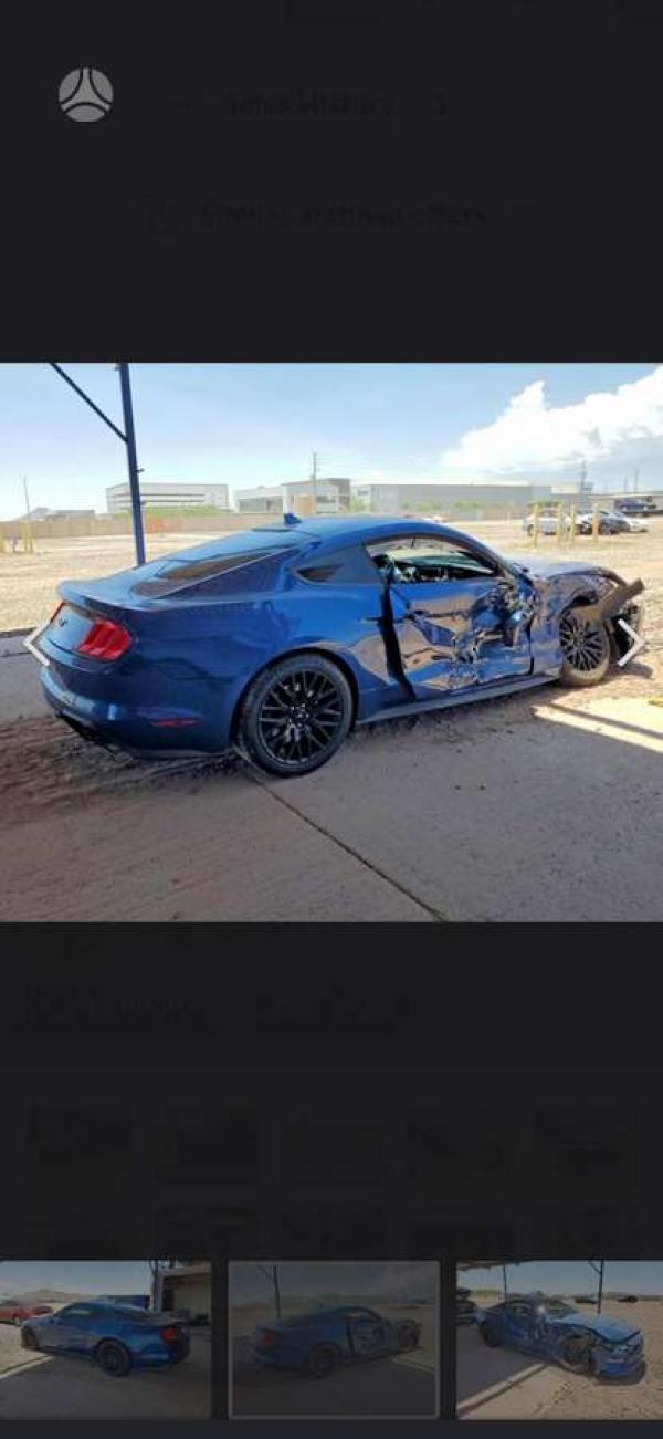 Zils Ford Mustang 2022 Plungė, ar dzinēja tilpumu 4.95 L un nobraukumu 32 tūkst. km par 17000 €, foto 3 vietnē AUTOMOTO.COM.LV