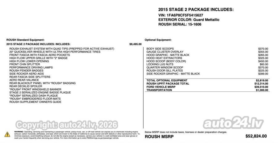 Форд Мустанг 2015 в Таллин, объемом двигателя 5.00 л и пробегом 61 тыс. км за 55999 €, фото 23 на AUTOMOTO.COM.LV