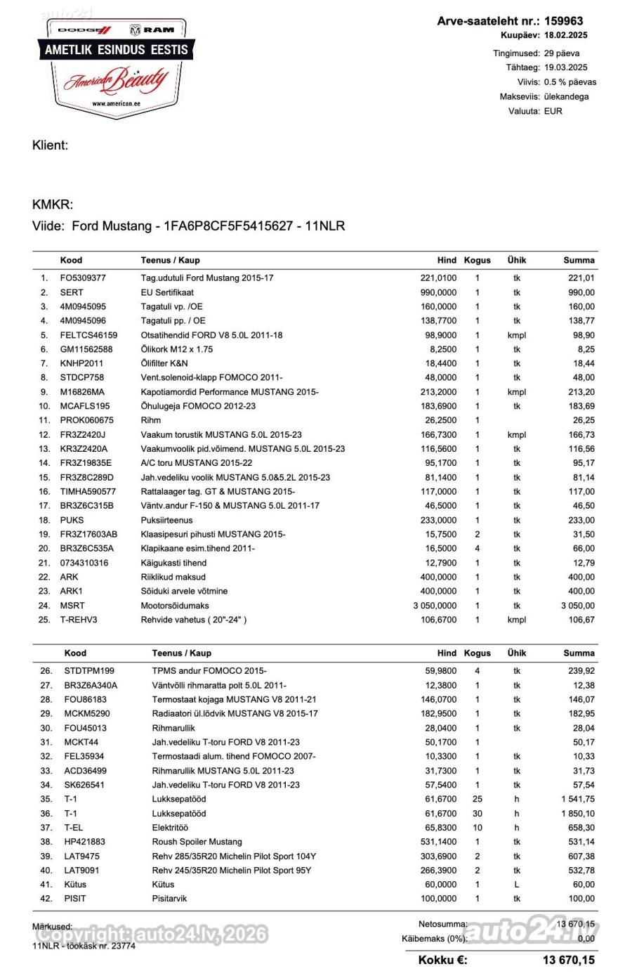 Форд Мустанг 2015 в Таллин, объемом двигателя 5.00 л и пробегом 61 тыс. км за 55999 €, фото 27 на AUTOMOTO.COM.LV