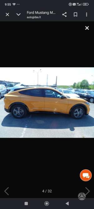 Dzeltens Ford Mustang Mach-E 2023 Klaipėda, ar dzinēja tilpumu 0.00 L un nobraukumu 23 tūkst. km par 31500 €, foto 3 vietnē AUTOMOTO.COM.LV