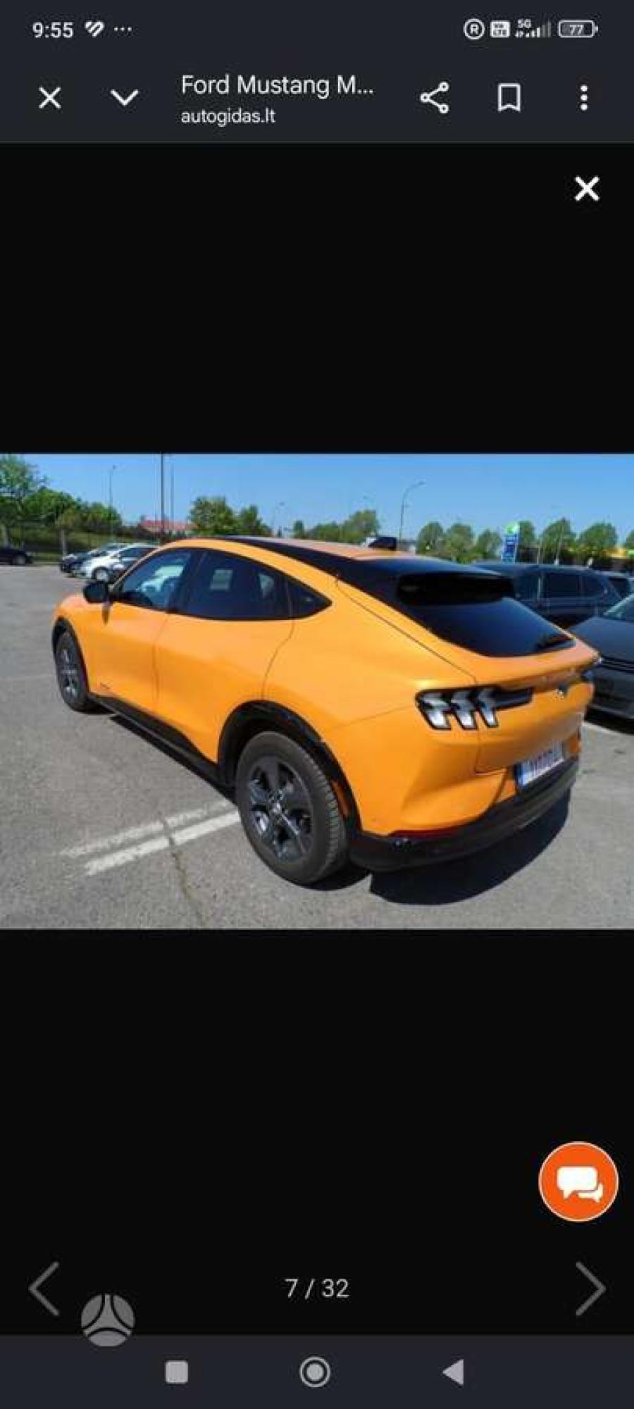 Dzeltens Ford Mustang Mach-E 2023 Klaipėda, ar dzinēja tilpumu 0.00 L un nobraukumu 23 tūkst. km par 31500 €, foto 6 vietnē AUTOMOTO.COM.LV
