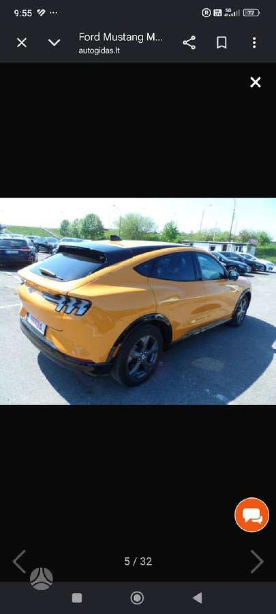 Dzeltens Ford Mustang Mach-E 2023 Klaipėda, ar dzinēja tilpumu 0.00 L un nobraukumu 23 tūkst. km par 31500 €, foto 8 vietnē AUTOMOTO.COM.LV