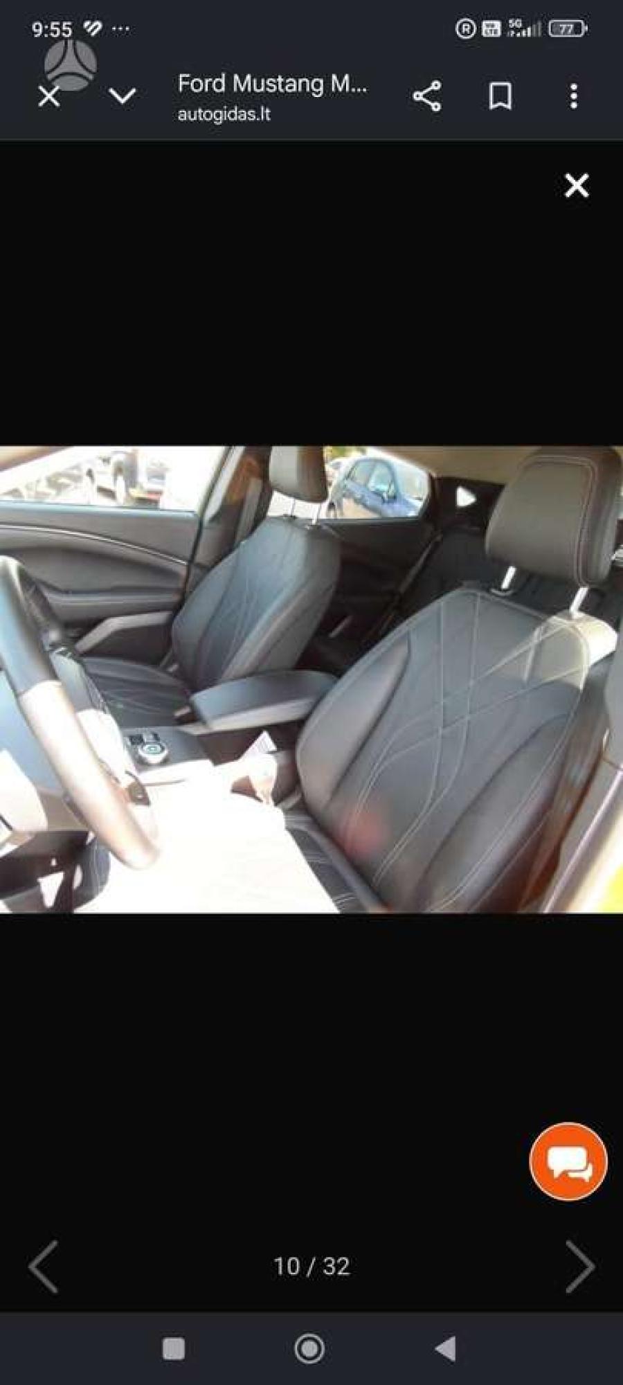 Dzeltens Ford Mustang Mach-E 2023 Klaipėda, ar dzinēja tilpumu 0.00 L un nobraukumu 23 tūkst. km par 31500 €, foto 9 vietnē AUTOMOTO.COM.LV