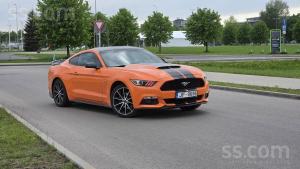 Orange Ford Mustang 2017 in Riga, with an engine capacity of 2.30 L and mileage of 95 thousand km for 16999 €, photo  on AUTOMOTO.COM.LV