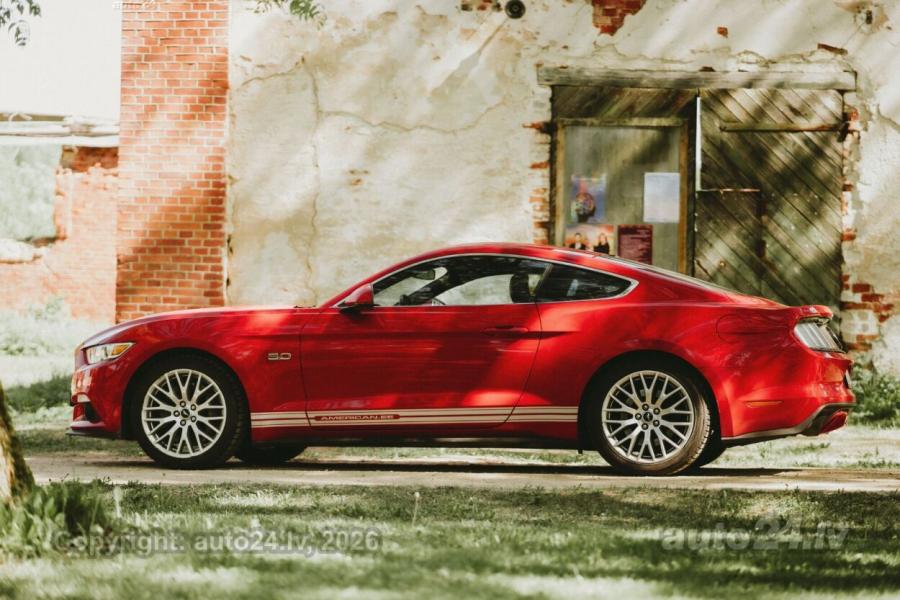 Red Ford Mustang 2016 in Tartu, with an engine capacity of 5.00 L and mileage of 106 thousand km for 29000 €, photo 3 on AUTOMOTO.COM.LV