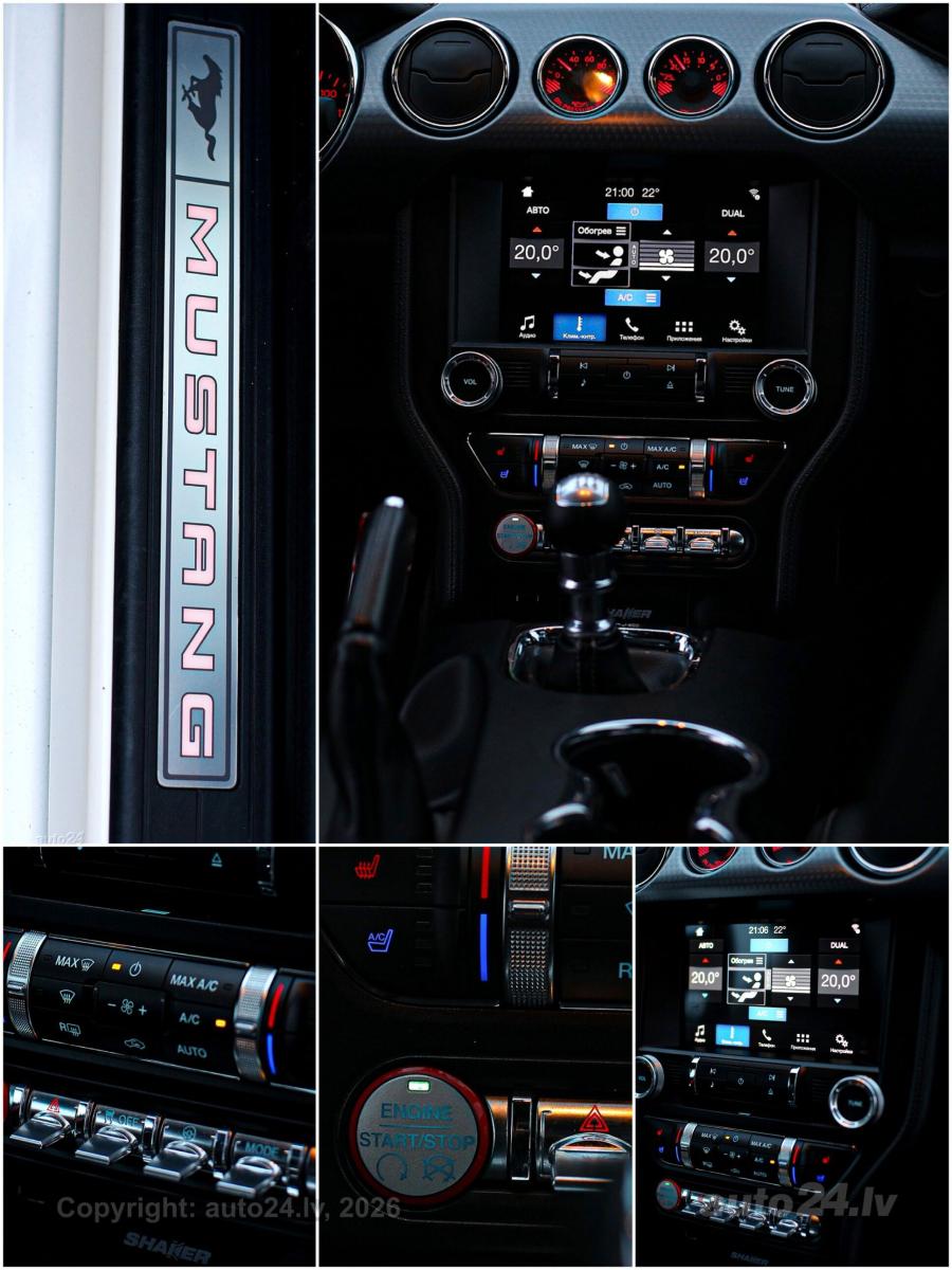 White Ford Mustang 2017 in Tallinn, with an engine capacity of 5.00 L and mileage of 85 thousand km for 40000 €, photo 26 on AUTOMOTO.COM.LV