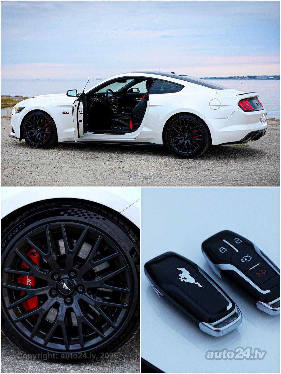 White Ford Mustang 2017 in Tallinn, with an engine capacity of 5.00 L and mileage of 85 thousand km for 40000 €, photo 28 on AUTOMOTO.COM.LV