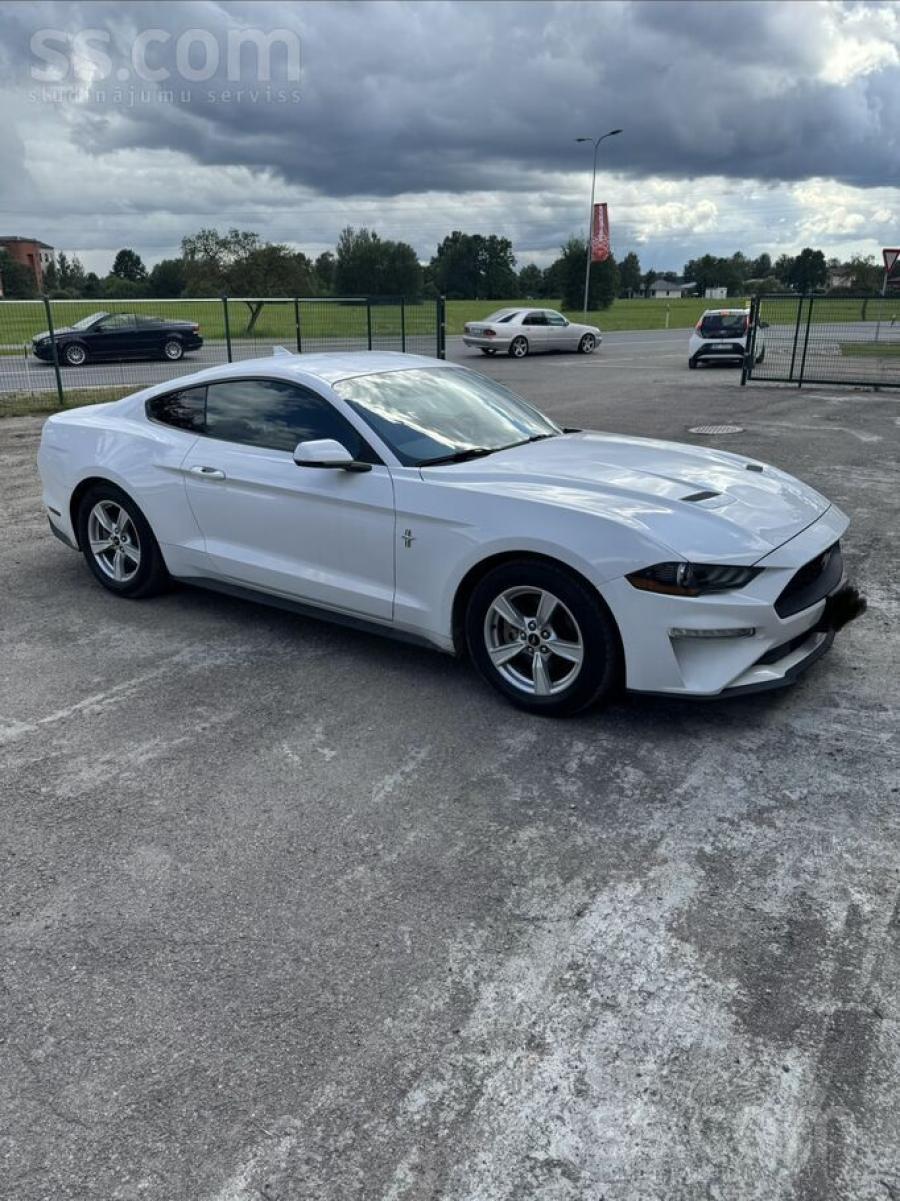 White Ford Mustang 2020 in Ogre, with an engine capacity of 2.30 L and mileage of 38 thousand km for 22500 €, photo 1 on AUTOMOTO.COM.LV