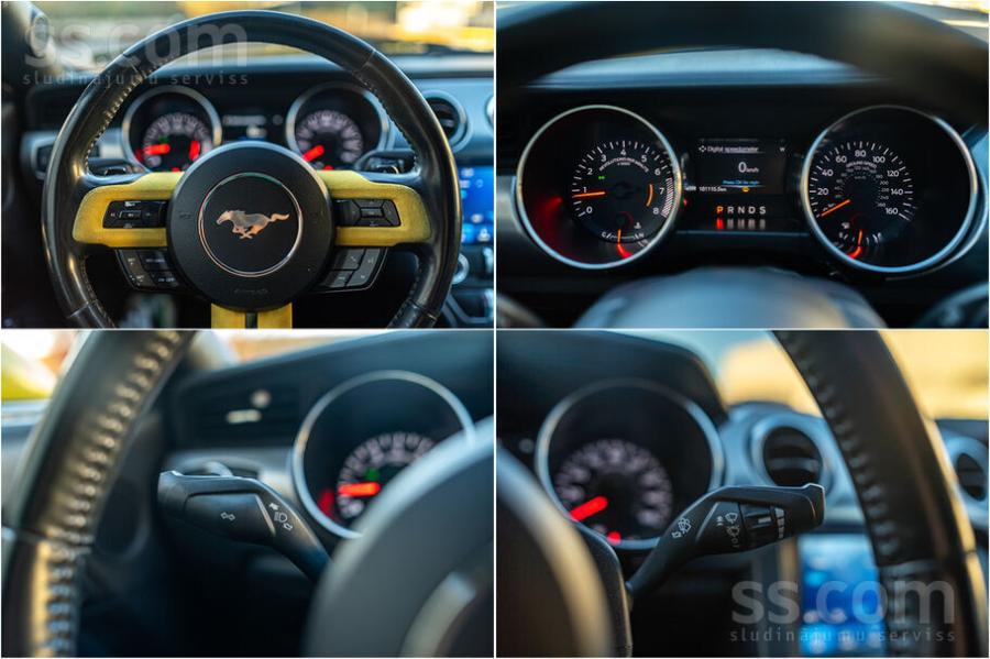 Yellow Ford Mustang 2018 in Riga, with an engine capacity of 2.30 L and mileage of 180 thousand km for 19200 €, photo 12 on AUTOMOTO.COM.LV