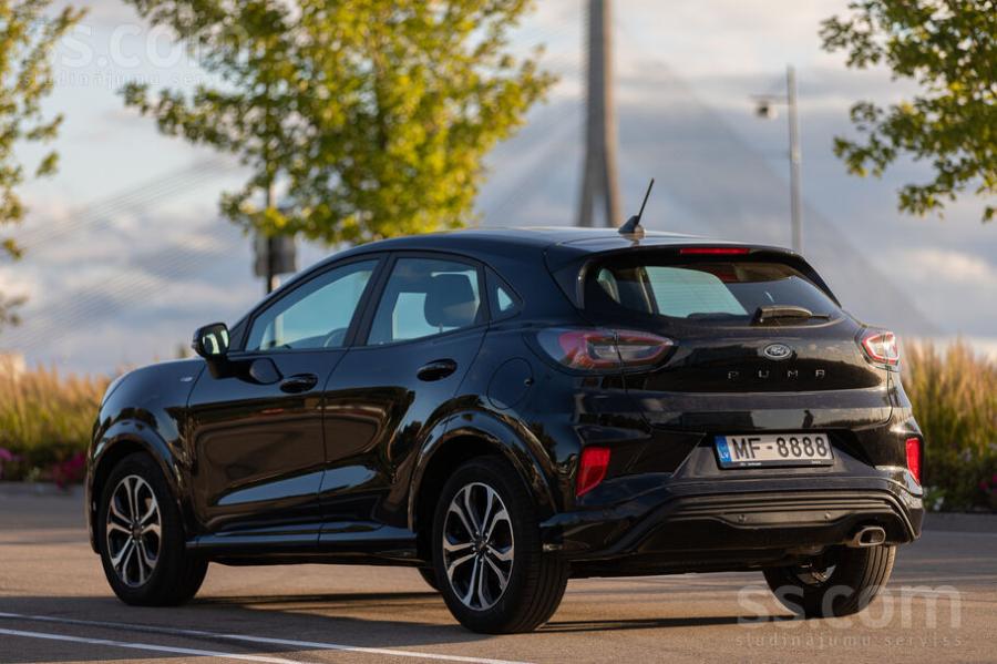 Black Ford Puma 2021 in Riga, with an engine capacity of 1.00 L and mileage of 42 thousand km for 15400 €, photo 6 on AUTOMOTO.COM.LV