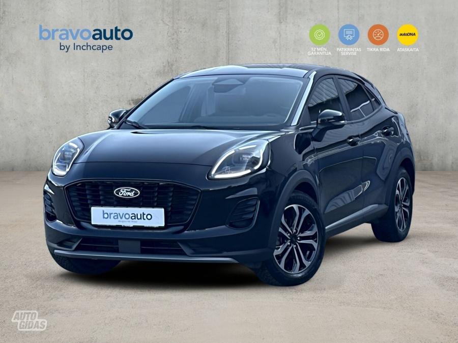 Black Ford Puma 2025 in Kaunas, with an engine capacity of 1.00 L and mileage of 11 thousand km for 22471 €, photo 1 on AUTOMOTO.COM.LV