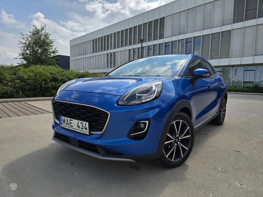 Blue Ford Puma 2021 in Vilnius, with an engine capacity of 1.00 L and mileage of 48 thousand km for 14000 €, photo 1 on AUTOMOTO.COM.LV