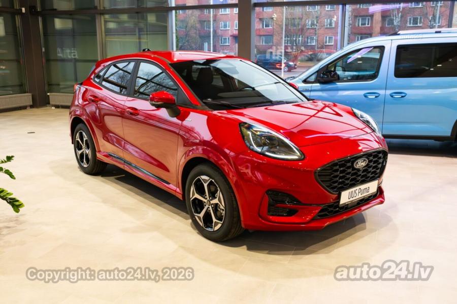 Red Ford Puma 2026 in Tartu, with an engine capacity of 1.00 L and mileage of 1 thousand km for 26696 €, photo 3 on AUTOMOTO.COM.LV