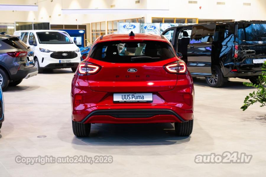 Red Ford Puma 2026 in Tartu, with an engine capacity of 1.00 L and mileage of 1 thousand km for 26696 €, photo 5 on AUTOMOTO.COM.LV
