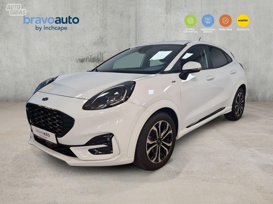 White Ford Puma 2023 in Vilnius, with an engine capacity of 1.00 L and mileage of 19 thousand km for 18000 €, photo 1 on AUTOMOTO.COM.LV