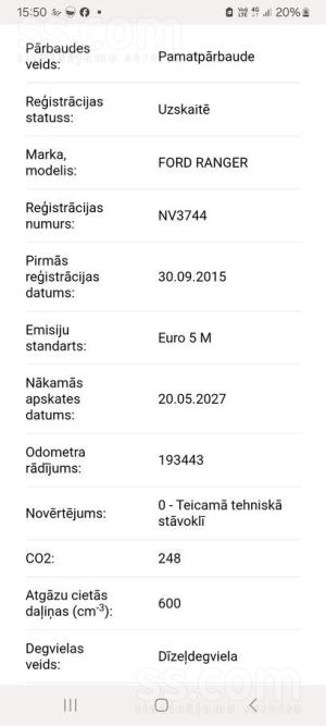 Sarkans Ford Ranger 2015 Rīga, ar dzinēja tilpumu 2.20 L un nobraukumu 190 tūkst. km par 13950 €, foto 24 vietnē AUTOMOTO.COM.LV