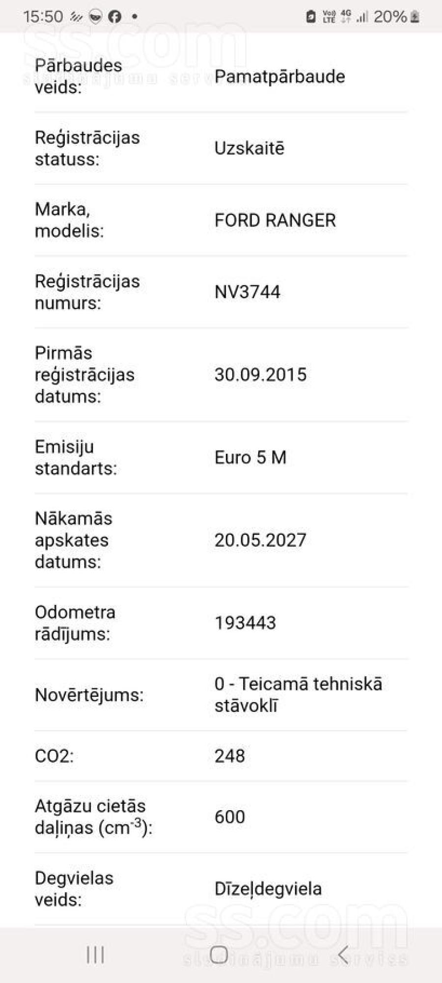 Sarkans Ford Ranger 2015 Rīga, ar dzinēja tilpumu 2.20 L un nobraukumu 190 tūkst. km par 13950 €, foto 24 vietnē AUTOMOTO.COM.LV