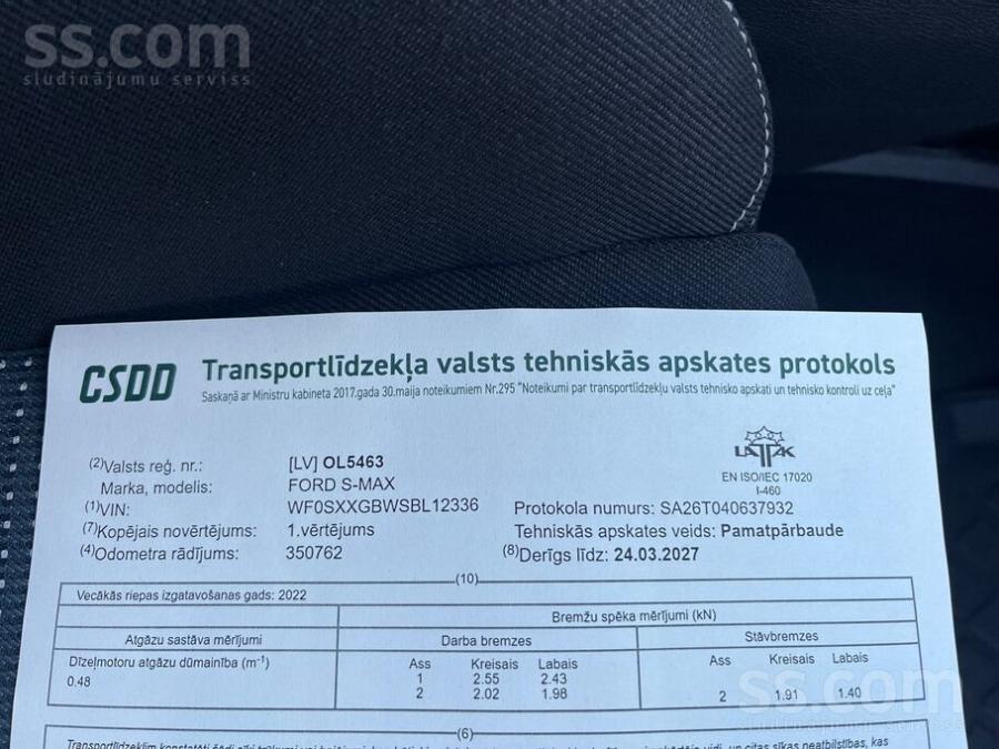 Melns Ford S-Max 2011 Kuldīga, ar dzinēja tilpumu 2.00 L un nobraukumu 351 tūkst. km par 3490 €, foto 23 vietnē AUTOMOTO.COM.LV