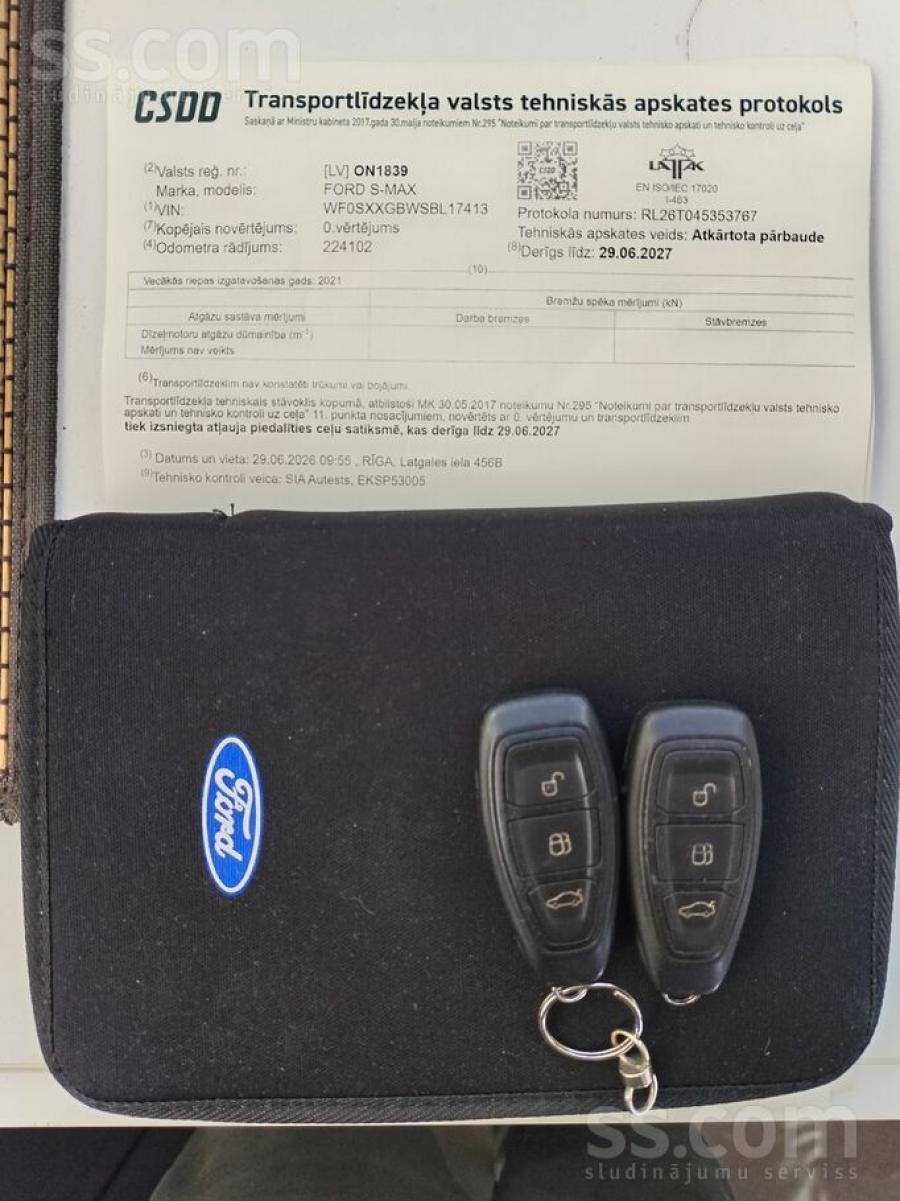 Black Ford S-Max 2011 in Riga, with an engine capacity of 2.20 L and mileage of 224 thousand km for 5650 €, photo 29 on AUTOMOTO.COM.LV