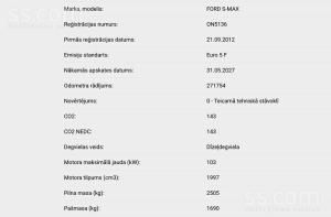 Melns Ford S-Max 2012 Rīga, ar dzinēja tilpumu 2.00 L un nobraukumu 0 tūkst. km par 4990 €, foto 27 vietnē AUTOMOTO.COM.LV