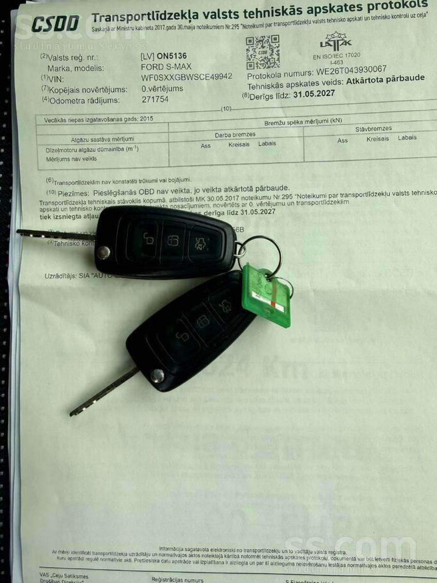 Melns Ford S-Max 2012 Rīga, ar dzinēja tilpumu 2.00 L un nobraukumu 0 tūkst. km par 4990 €, foto 28 vietnē AUTOMOTO.COM.LV