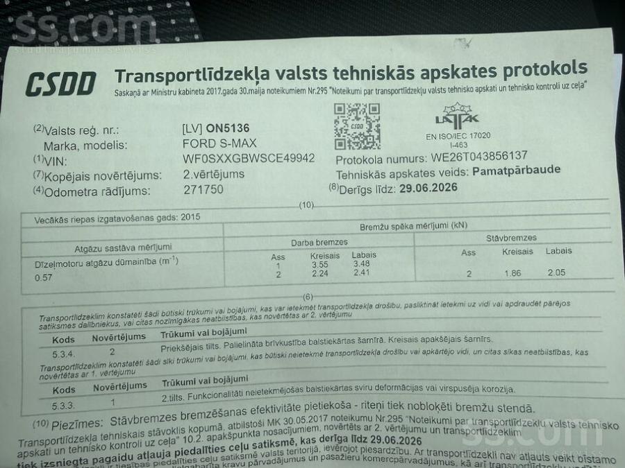 Melns Ford S-Max 2012 Rīga, ar dzinēja tilpumu 2.00 L un nobraukumu 0 tūkst. km par 4990 €, foto 29 vietnē AUTOMOTO.COM.LV