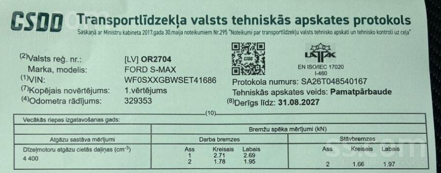 Melns Ford S-Max 2014 Kuldīga, ar dzinēja tilpumu 2.00 L un nobraukumu 329 tūkst. km par 3990 €, foto 28 vietnē AUTOMOTO.COM.LV