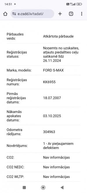 Blue Ford S-Max 2007 in Riga, with an engine capacity of 1.80 L and mileage of 305 thousand km for 2650 €, photo 4 on AUTOMOTO.COM.LV