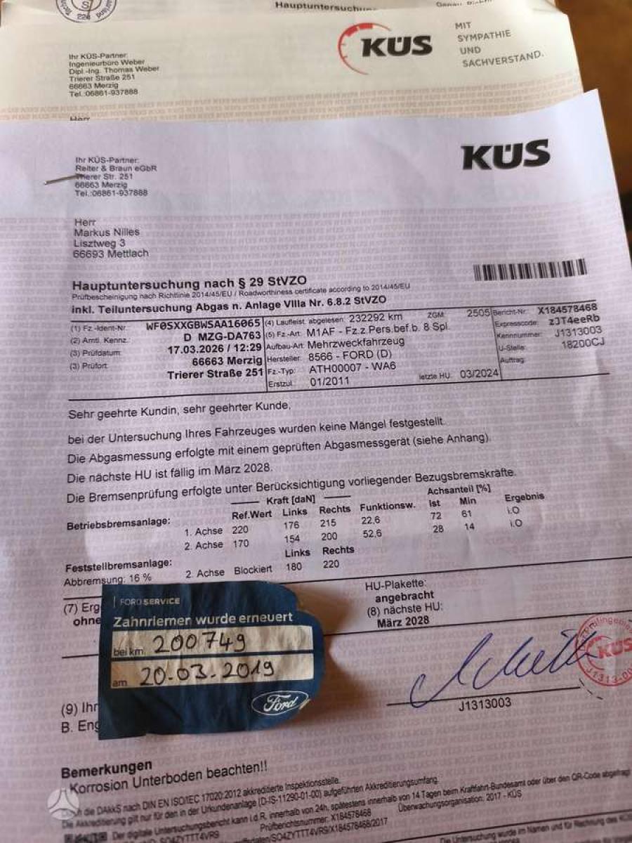 Blue Ford S-Max 2011 in Kelme, with an engine capacity of 2.00 L and mileage of 232 thousand km for 5800 €, photo 15 on AUTOMOTO.COM.LV