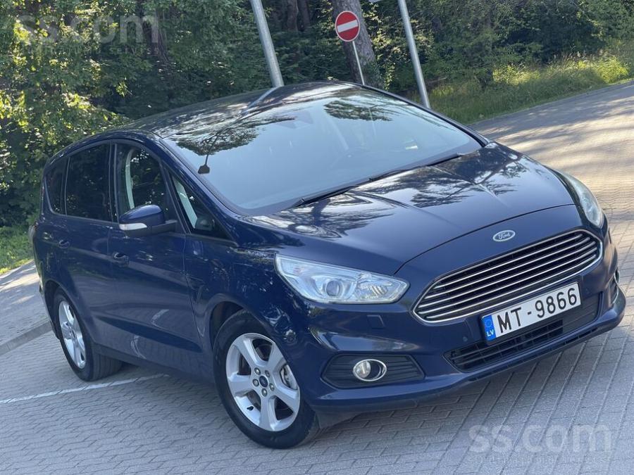 Blue Ford S-Max 2016 in Jurmala, with an engine capacity of 2.00 L and mileage of 0 thousand km for 6850 €, photo 4 on AUTOMOTO.COM.LV