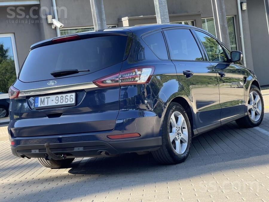 Blue Ford S-Max 2016 in Jurmala, with an engine capacity of 2.00 L and mileage of 0 thousand km for 6850 €, photo 5 on AUTOMOTO.COM.LV