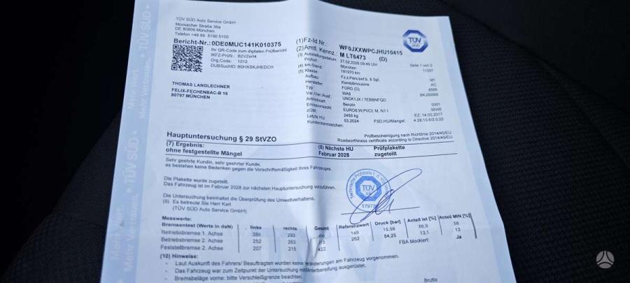 Blue Ford S-Max 2017 in Utena, with an engine capacity of 1.50 L and mileage of 186 thousand km for 8150 €, photo 25 on AUTOMOTO.COM.LV
