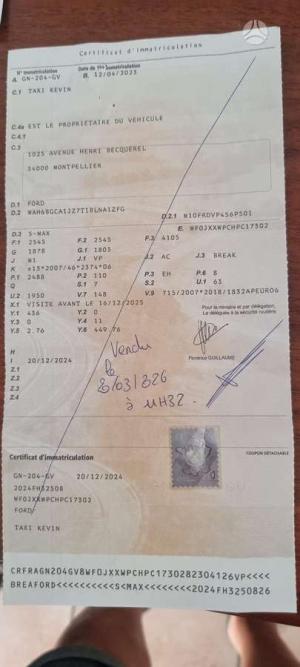 Зеленый Форд С-Макс 2023 в Таураге, объемом двигателя 2.50 л и пробегом 183 тыс. км за 10900 €, фото 30 на AUTOMOTO.COM.LV