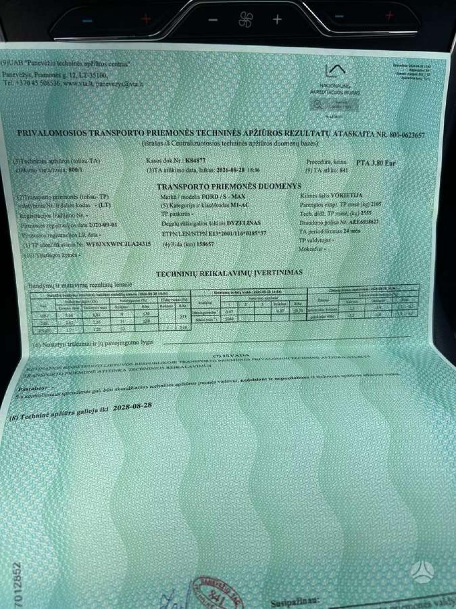 Серый Форд С-Макс 2020 в Паневежис, объемом двигателя 1.96 л и пробегом 159 тыс. км за 10500 €, фото 15 на AUTOMOTO.COM.LV