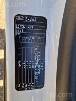 White Ford S-Max 2018 in Valmiera, with an engine capacity of 2.00 L and mileage of 219 thousand km for 7000 €, photo 35 on AUTOMOTO.COM.LV