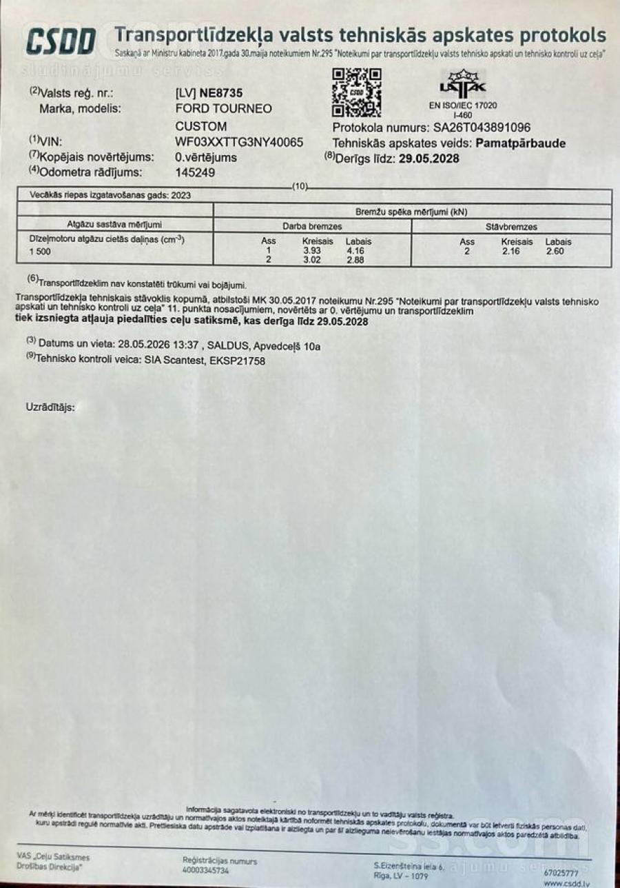 Melns Ford Tourneo 2022 Saldus, ar dzinēja tilpumu 2.00 L un nobraukumu 148 tūkst. km par 32000 €, foto 22 vietnē AUTOMOTO.COM.LV