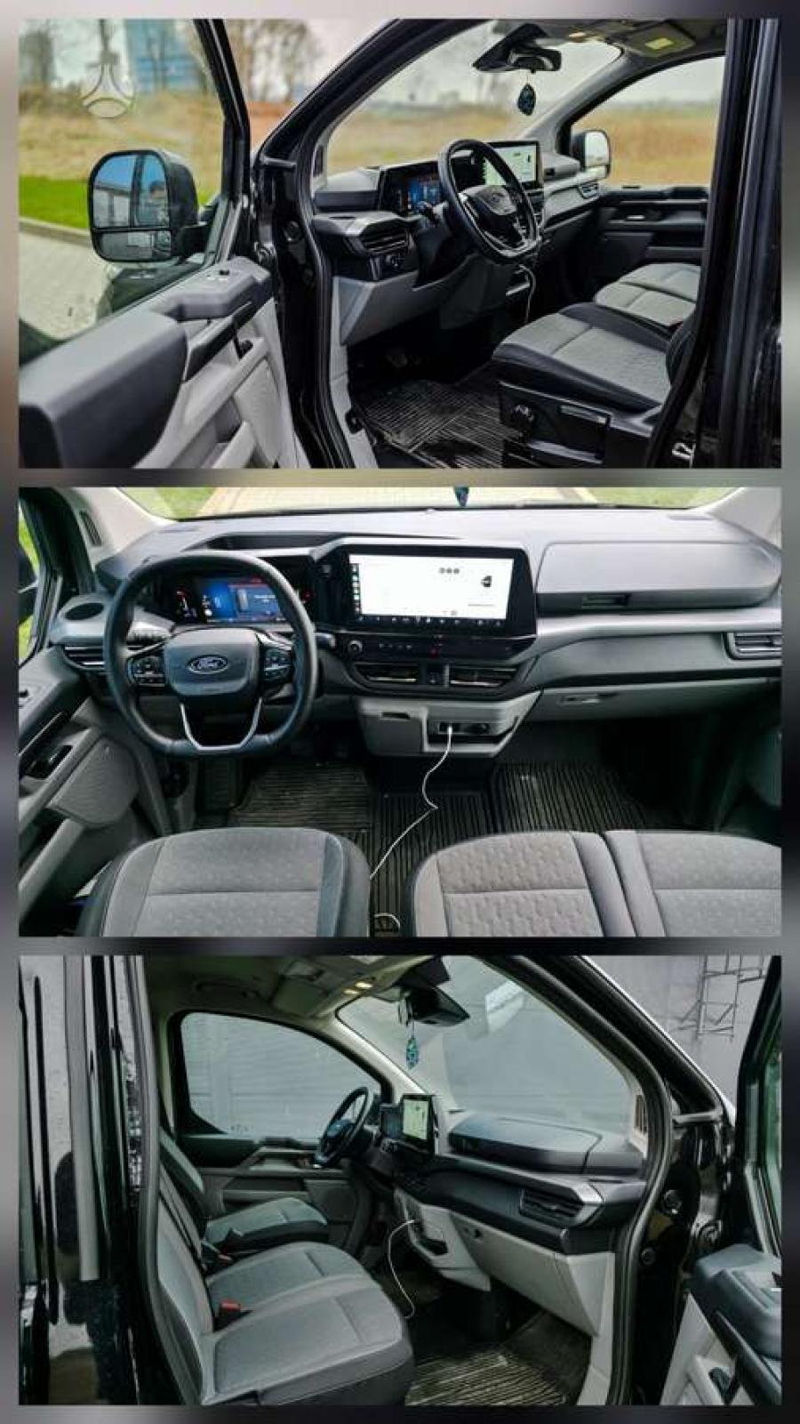 Black Ford Tourneo Custom 2024 in Klaipeda, with an engine capacity of 2.00 L and mileage of 121 thousand km for 40333 €, photo 10 on AUTOMOTO.COM.LV
