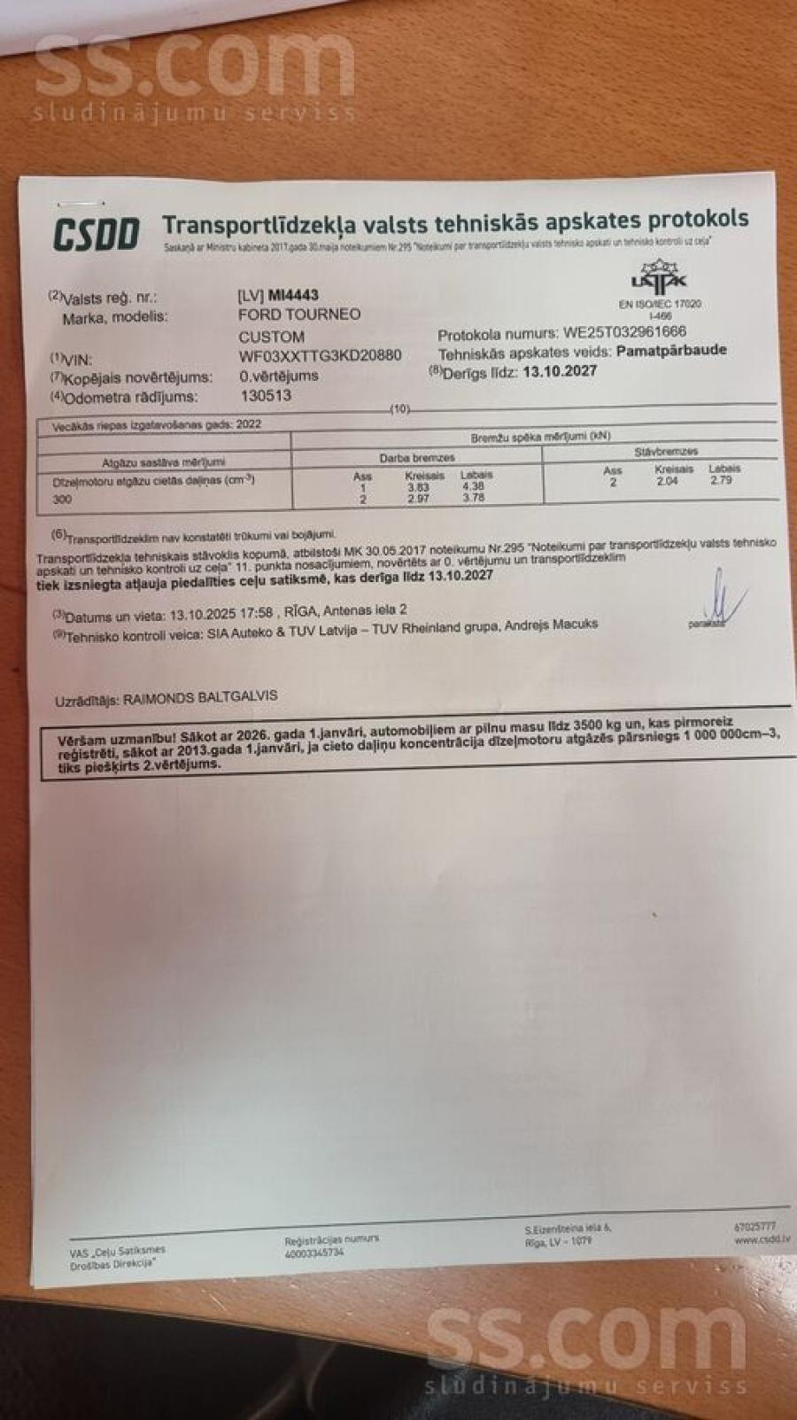 Grey Ford Tourneo 2019 in Riga, with an engine capacity of 2.00 L and mileage of 131 thousand km for 22590 €, photo 28 on AUTOMOTO.COM.LV