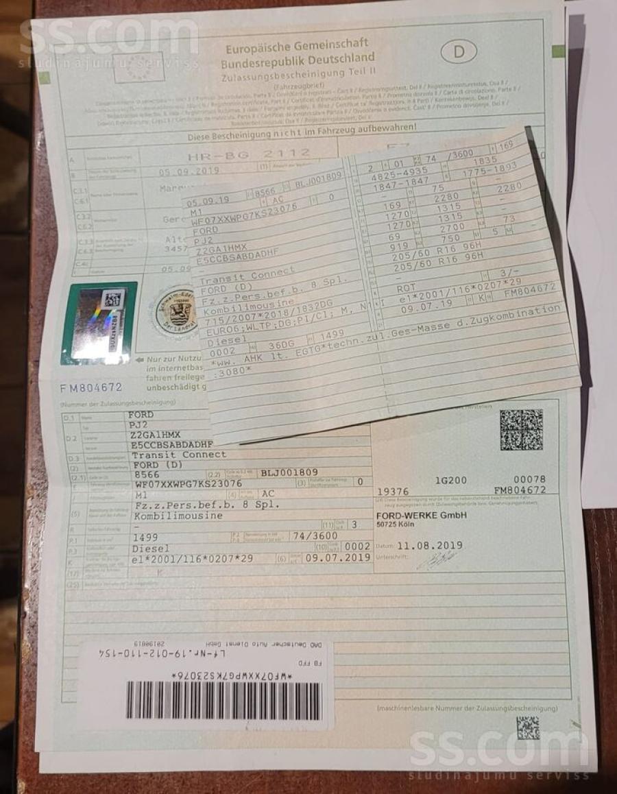 Red Ford Tourneo 2019 in Daugavpils, with an engine capacity of 1.50 L and mileage of 258 thousand km for 9750 €, photo 30 on AUTOMOTO.COM.LV