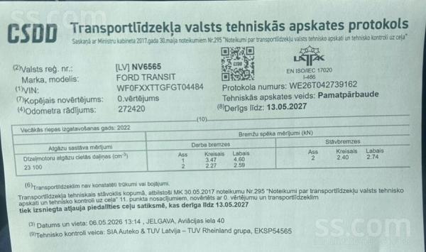 Black Ford Transit 2016 in Jelgava, with an engine capacity of 2.00 L and mileage of 272 thousand km for 8500 €, photo 9 on AUTOMOTO.COM.LV