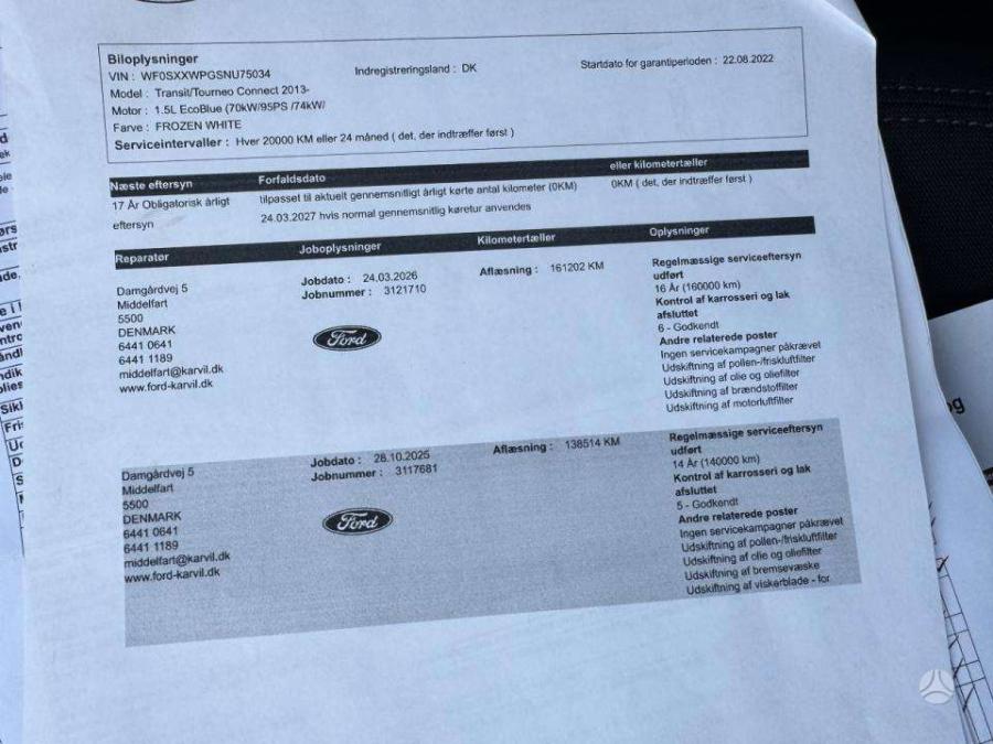 Белый Форд Транзит Коннект 2022 в Радвилишкис, объемом двигателя 1.50 л и пробегом 172 тыс. км за 12886 €, фото 31 на AUTOMOTO.COM.LV