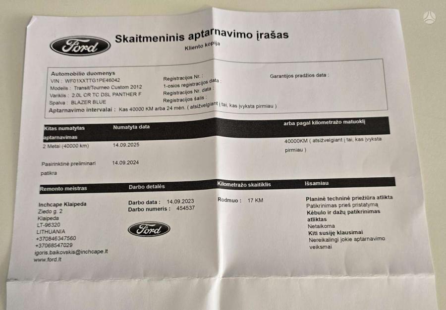 Zils Ford Transit Custom 2023 Šauļi, ar dzinēja tilpumu 2.00 L un nobraukumu 94 tūkst. km par 22990 €, foto 31 vietnē AUTOMOTO.COM.LV