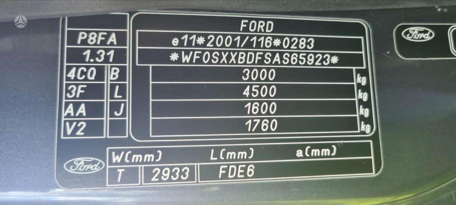 Pelēks Ford Transit 2010 Trakai, ar dzinēja tilpumu 2.20 L un nobraukumu 275 tūkst. km par 2000 €, foto 17 vietnē AUTOMOTO.COM.LV